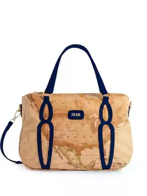 ALVIERO MARTINI 1° CLASSE Geo Classic Map-print Tote Bag - Neutrals