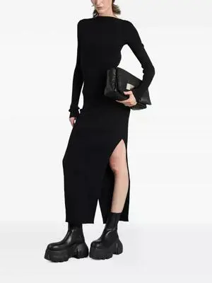 Rick Owens Ribbed Side-slit Maxi Skirt