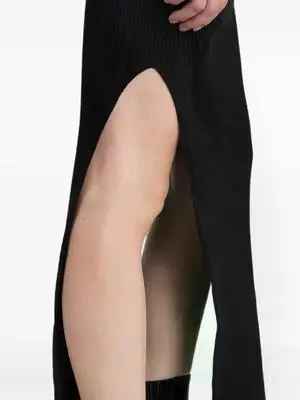 Rick Owens Ribbed Side-slit Maxi Skirt