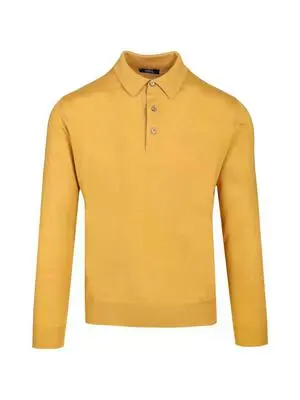 Fedeli Fine-knit Polo Sweater - Yellow