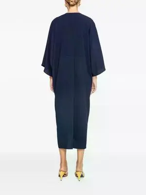 NISSA Oversized V-neck Maxi Dress With Metallic Detail