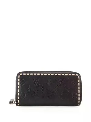 LOUIS VUITTON Zippy Wallet Whipstitch Monogram Empreinte Leather Small Wallets - Black