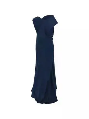 Alberta Ferretti Asymmetrical Draped Midi Dress
