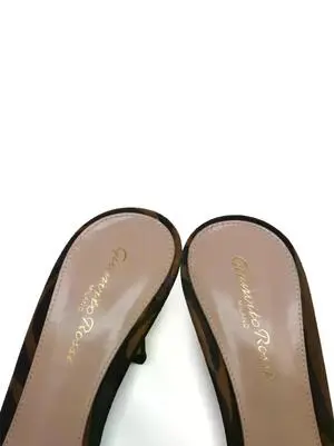 GIANVITO ROSSI Zebra-print Suede Mules - Brown