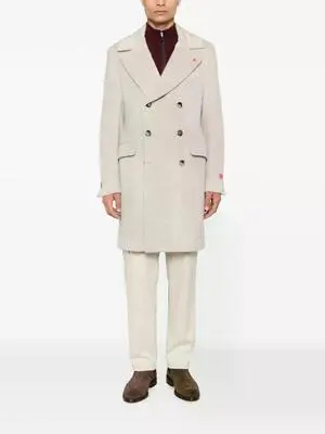 Isaia Double-breasted Coat With Notched Lapels
