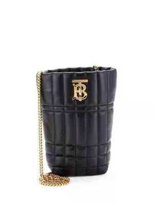 Burberry Lola Quilted Lambskin Micro Bucket Bag - Black