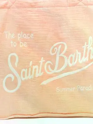 MC2 SAINT BARTH Logo Embroidered Beach Bag - Orange