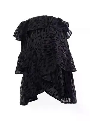 IRO PARIS Leopard-flocked Tiered Mini Skirt