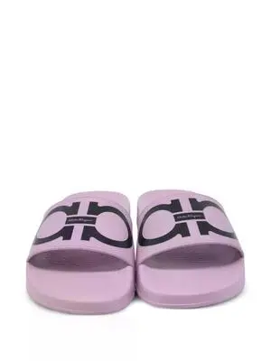 FERRAGAMO Groovy Gancini Slide Sandals - Purple