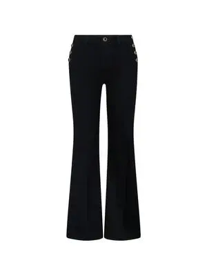 Liu Jo Flare Jeans With Jewel Buttons - Black