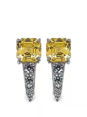 FANTASIA BY DESERIO Square-cut Cubic Zirconia Earrings - Silver