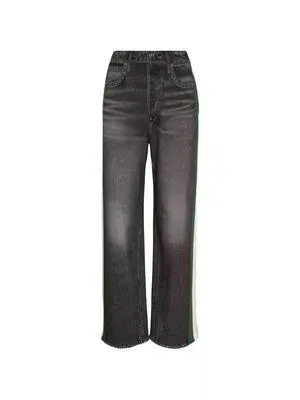 Rag & Bone Side-stripe Wide-leg Jeans - Black