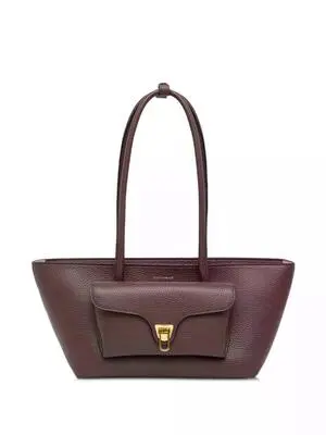 COCCINELLE Double Beat Leather Tote Bag - Red