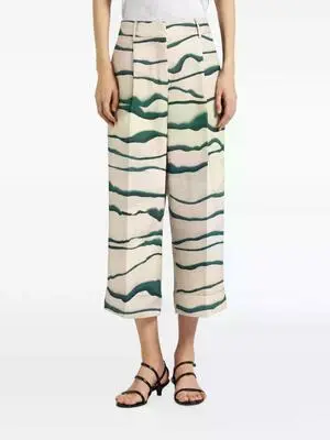 Liviana Conti Abstract-print Pleated Trousers - Neutrals