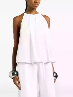 Liviana Conti Hope Pleated Halterneck Top - White