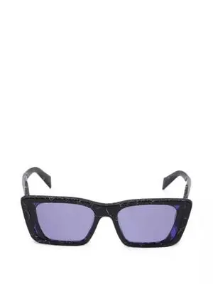 Prada Marble-print Geometric Sunglasses - Black