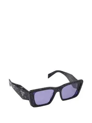 Prada Marble-print Geometric Sunglasses - Black