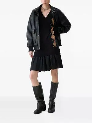 Liu Jo V-neck Argyle Knit Dress