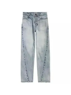 Balenciaga Faded Twisted-seam Jeans - Blue