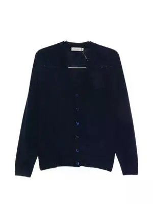 Canali Button-fastening V-neck Cardigan - Blue