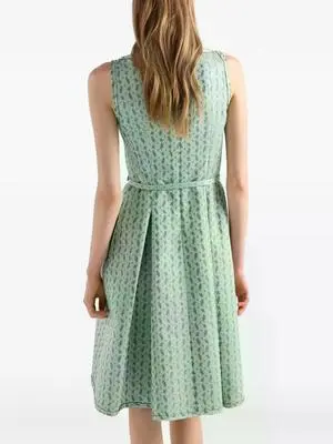 Prada Floral Print Duchess Fit And Flare Dress
