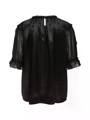 Ulla Johnson Alina Silk Blouse With Ruffled Details - Black