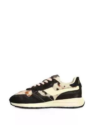 AUTRY Reelwind Low Animal-print Calf-hair Sneakers - Brown