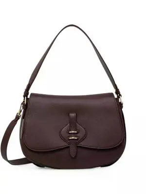 COCCINELLE Grained Leather Shoulder Bag - Red