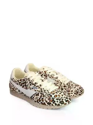 AUTRY Windspin Low Leopard-print Leather Sneakers