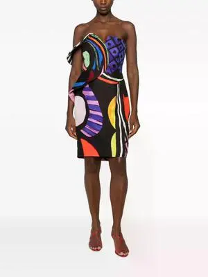 Moschino Abstract-print Ruffled Dress