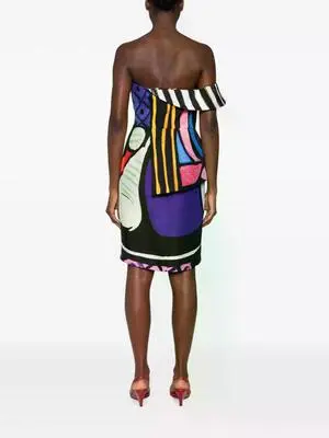 Moschino Abstract-print Ruffled Dress