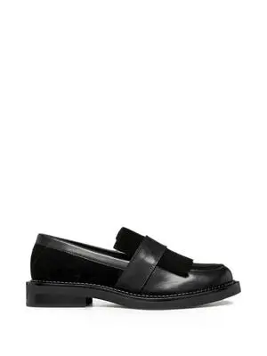 Geox Fringed Panelled Loafers - Black