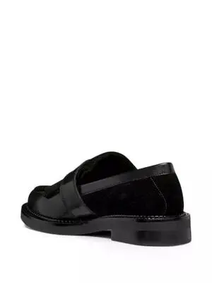 Geox Fringed Panelled Loafers - Black