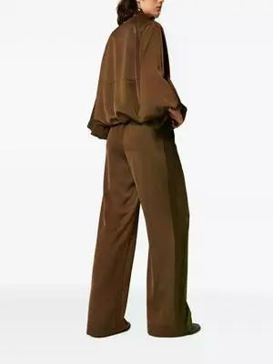 TWINSET Envers Satin Palazzo Trousers - Brown