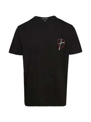 BLACK SCORE Heart-graphic T-shirt - Black