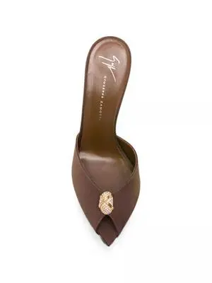 GIUSEPPE ZANOTTI Embellished Peep-toe Mules