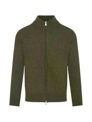GRAN SASSO Ribbed-knit Zip-up Sweater