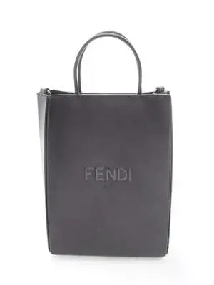 Fendi 2000s Small Debossed-logo Tote Bag - Black