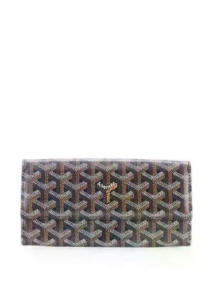 Goyard Varenne Wallet Coated Canvas Long Small Wallets - Black