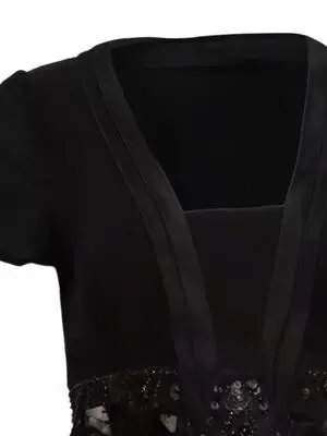 Etro Sequin Embellished Short Sleeve Blouse