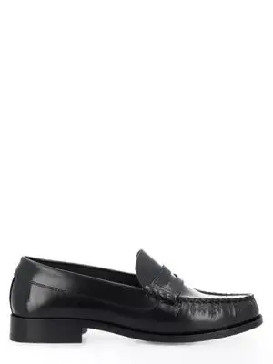 ALOHAS Rivet Penny-slot Leather Loafers - Black