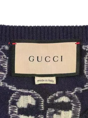 Gucci Gg Jacquard Crew Neck Long Sleeve Sweater