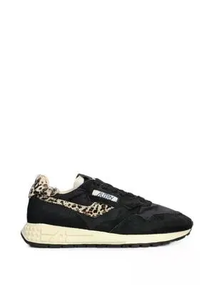 AUTRY Reelwind Low Leopard-print Panelled Sneakers - Black