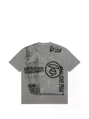 AAPE BY *A BATHING APE Moonface Graphic-print T-shirt - Grey