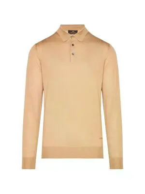 MANDELLI Long-sleeve Polo Shirt - Neutrals