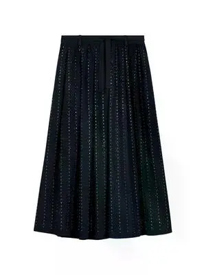 Maje Embellished A-line Midi Skirt - Blue