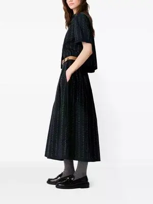 Maje Embellished A-line Midi Skirt - Blue
