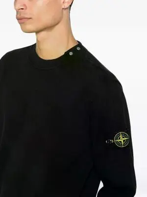 Stone Island Logo-patch Shoulder-button Sweatshirt