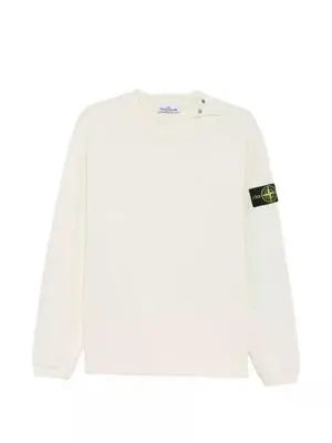 Stone Island Logo Patch Crew Neck Sweater - Neutrals