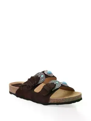 TAJI Suede Buckle Sandals
